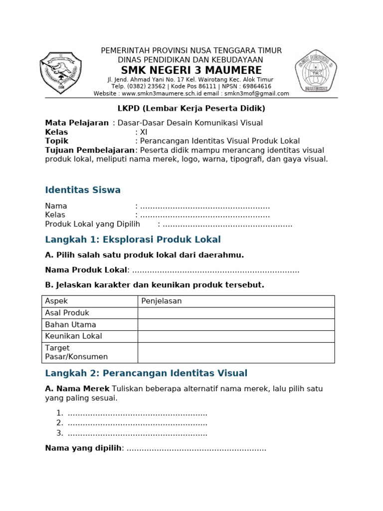 Identitas Visual LKPD | PDF