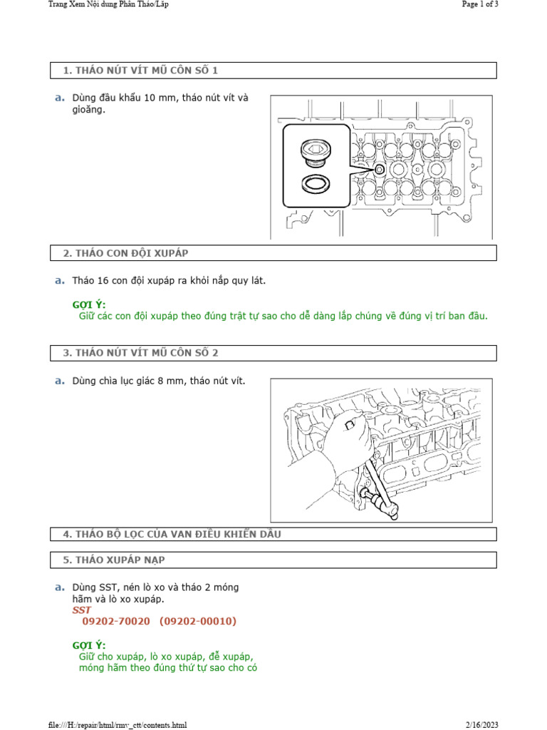 Thao 2. (1NZ FE) | PDF