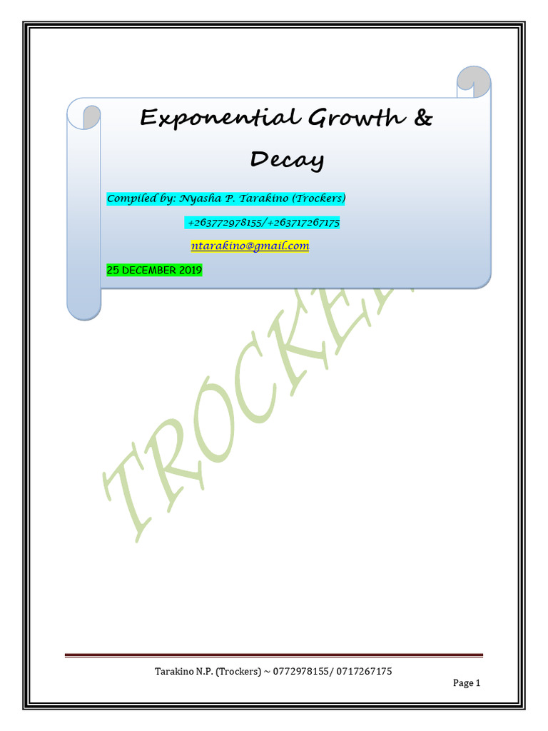 Exponential Growth & Decay - by Trockers | PDF | Compound Interest ...