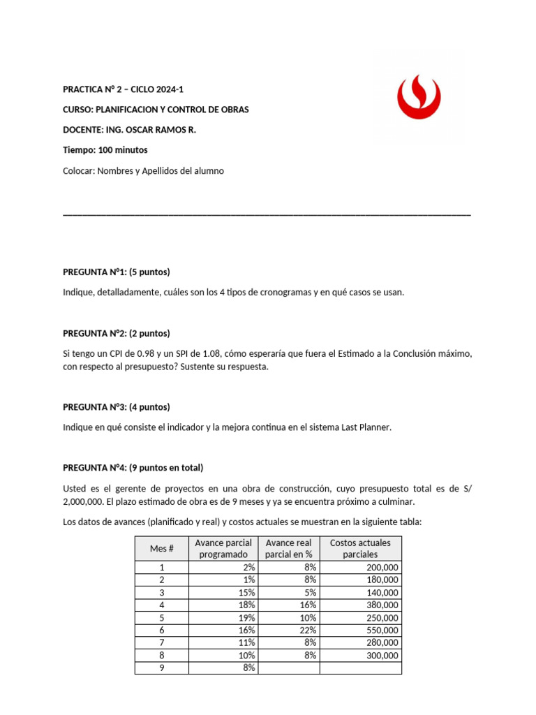 pc02 - Plani 2 | PDF | Presupuesto