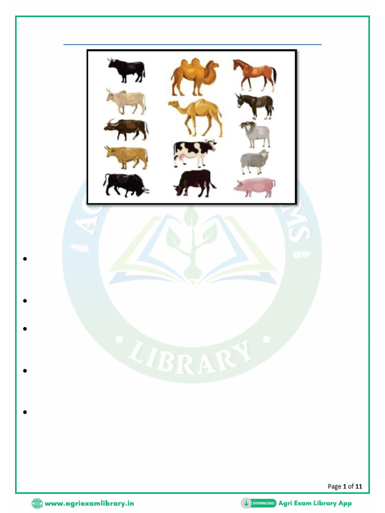 Livestock Census - Afo, Nabard, Fci, Cci, Agri Exams | PDF | Livestock ...