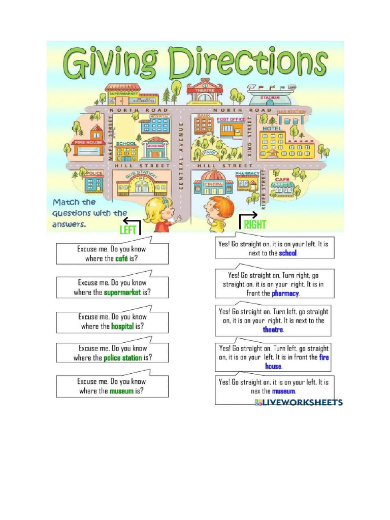 Asking and Giving Direction Excercise | PDF