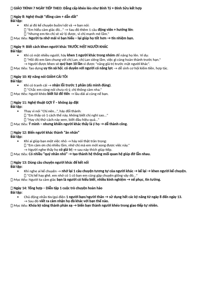 ? Giáo Trình 7 Ngày Tiếp Theo | PDF