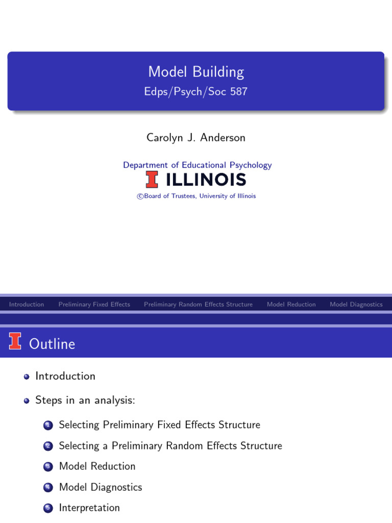 9.ModelBuilding Beamer | PDF | Fixed Effects Model | Variance