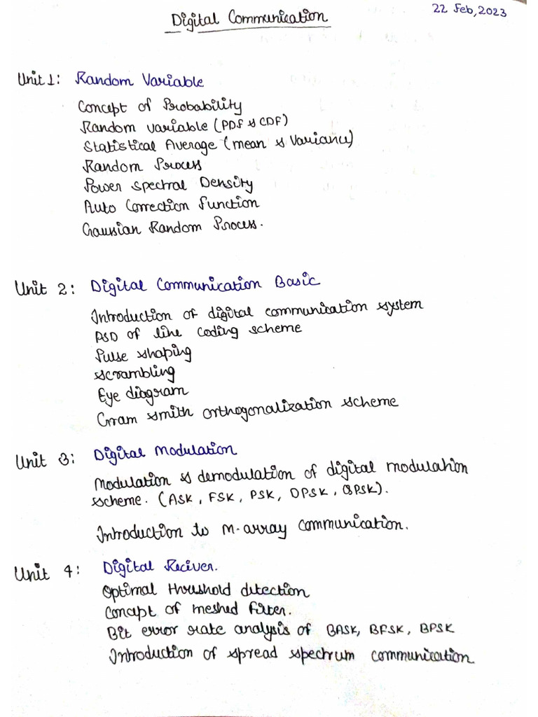 Digital Communication (Unit 1) | PDF | Information And Communications Technology | Electronics