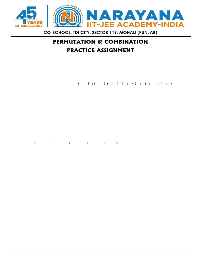 Permutation & Combination (Assignment-2) | PDF | Numbers | Mathematics