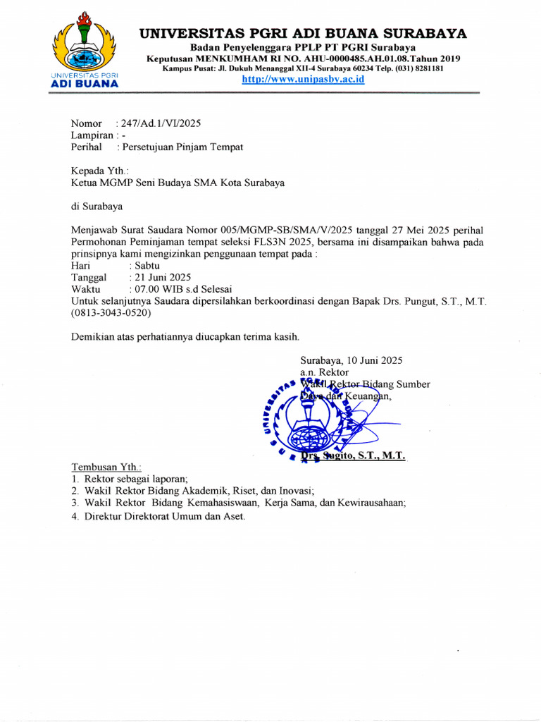 Persetujuan Pinjam Tempat | PDF