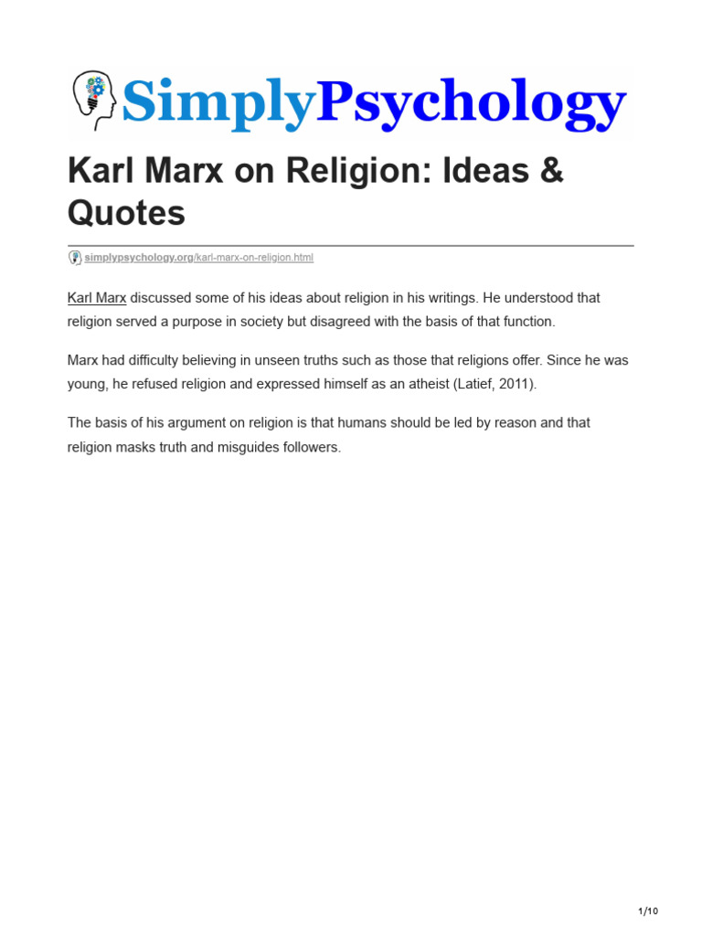 Marx's Critique of Religion Explained | PDF | Karl Marx | Marxism