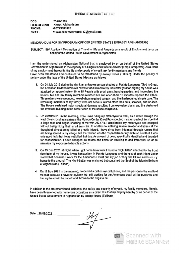 Threat Letter | PDF