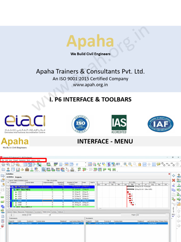 I. P6 Interface & Toolbars - Apaha | PDF | Icon (Computing) | Software
