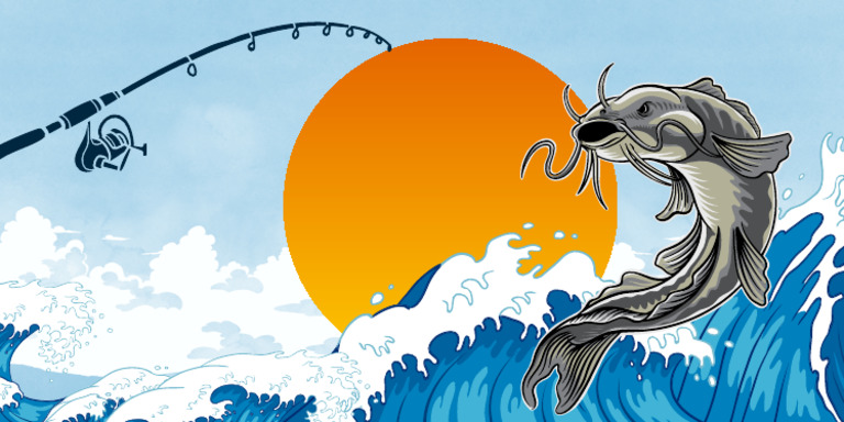 Biru Dan Oranye Retro Ilustratif Banner Lomba Memancing | PDF