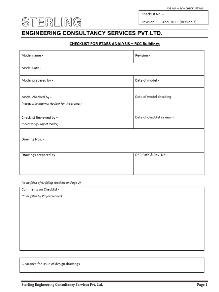 Etabs Checklist - April 2011 | PDF | Beam (Structure) | Shear Stress