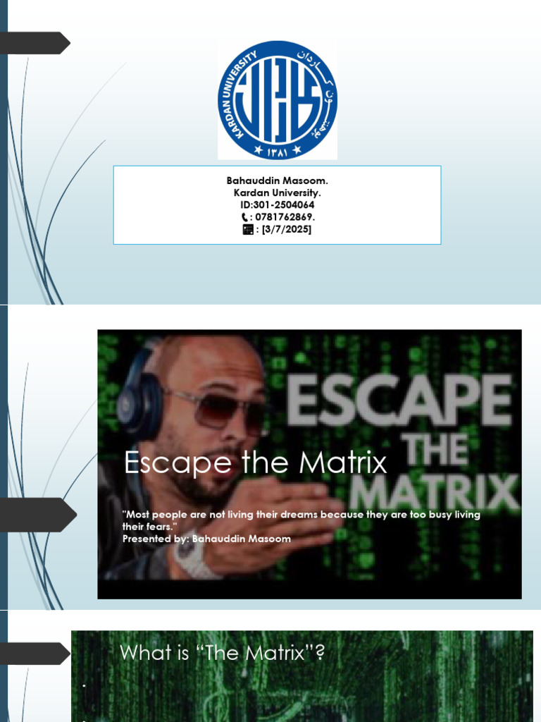 Presentation of Matrix PDF | PDF | Social Psychology | Behavioural Sciences