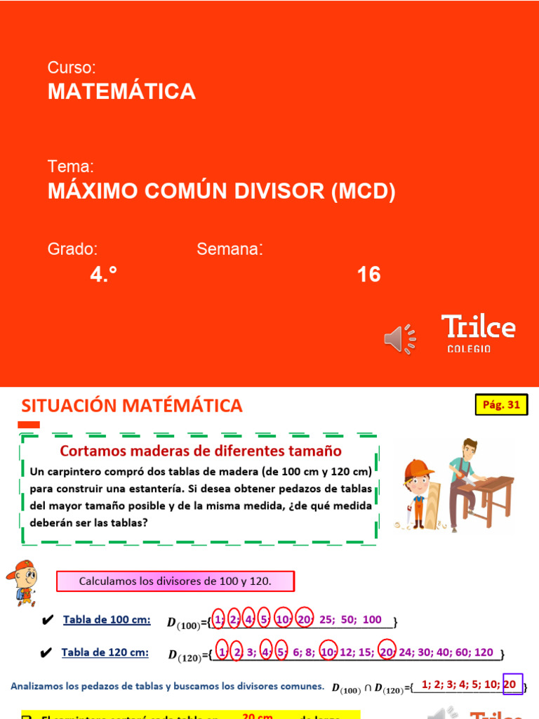 Minimo Comun Divisor Parte I | PDF | Matemáticas