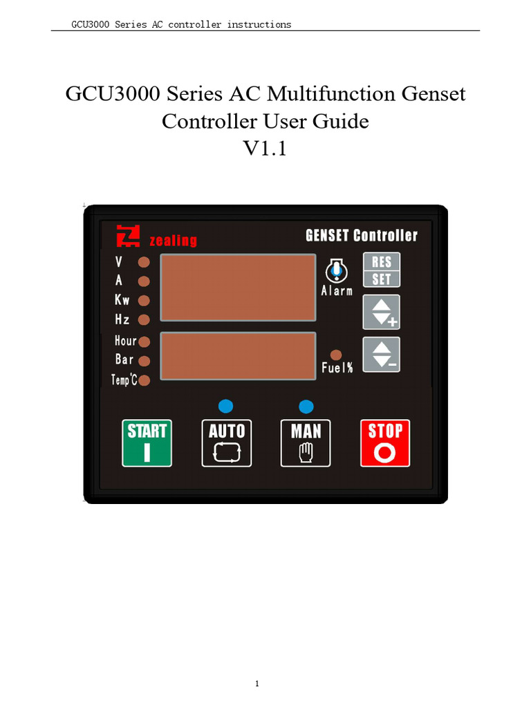 Genset Controloler GCU3000 Manual Completo | PDF | Parameter (Computer Programming) | Power Supply