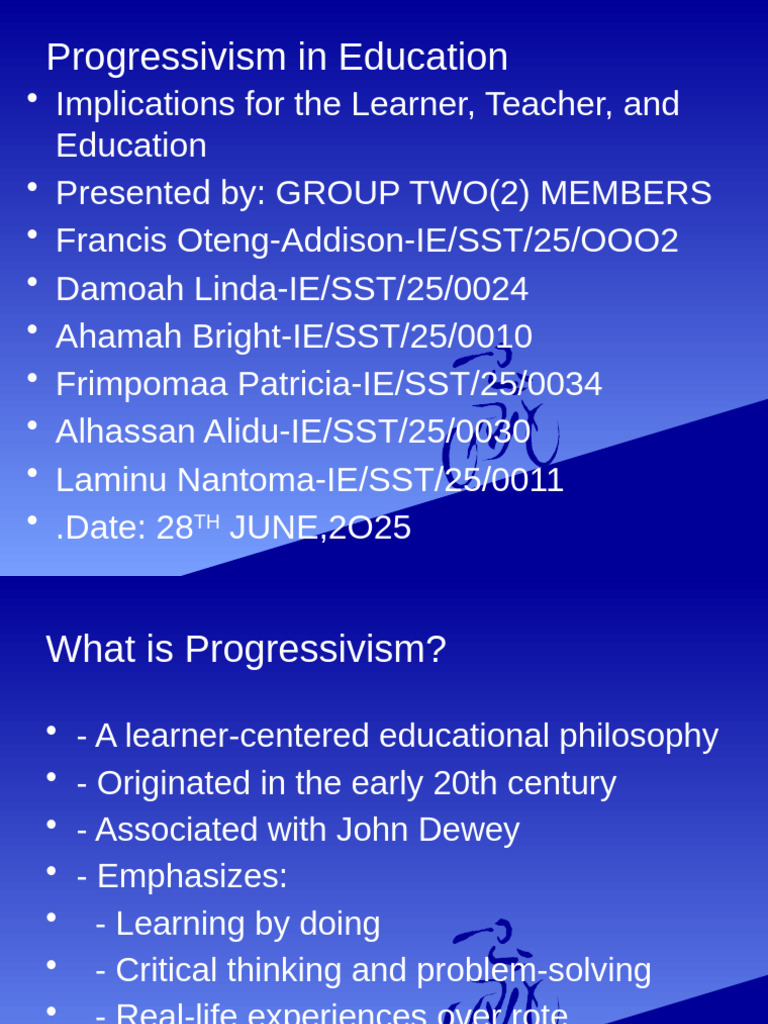 Progressivism in Education Presentation-1 | PDF | Learning | Critical ...