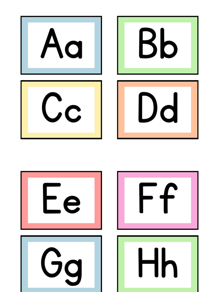 Alphabet Flashcards in Colorful Simple Style | PDF