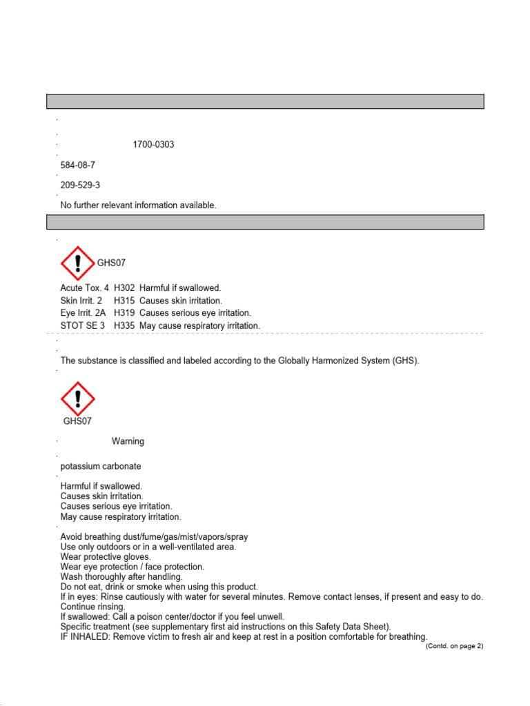 SDS 1700 0303 Part 2 Artificial Saliva DIN 53160 | PDF | Workplace ...
