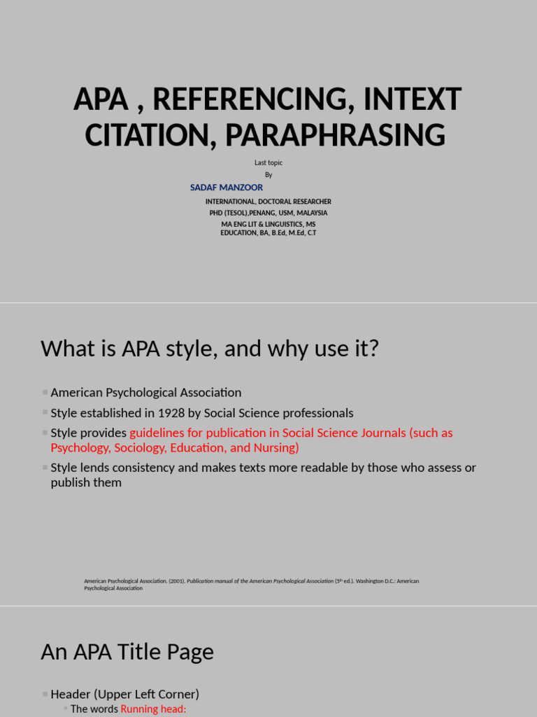 Unit 4 References and Citations in APA Style | PDF | Plagiarism | Apa Style