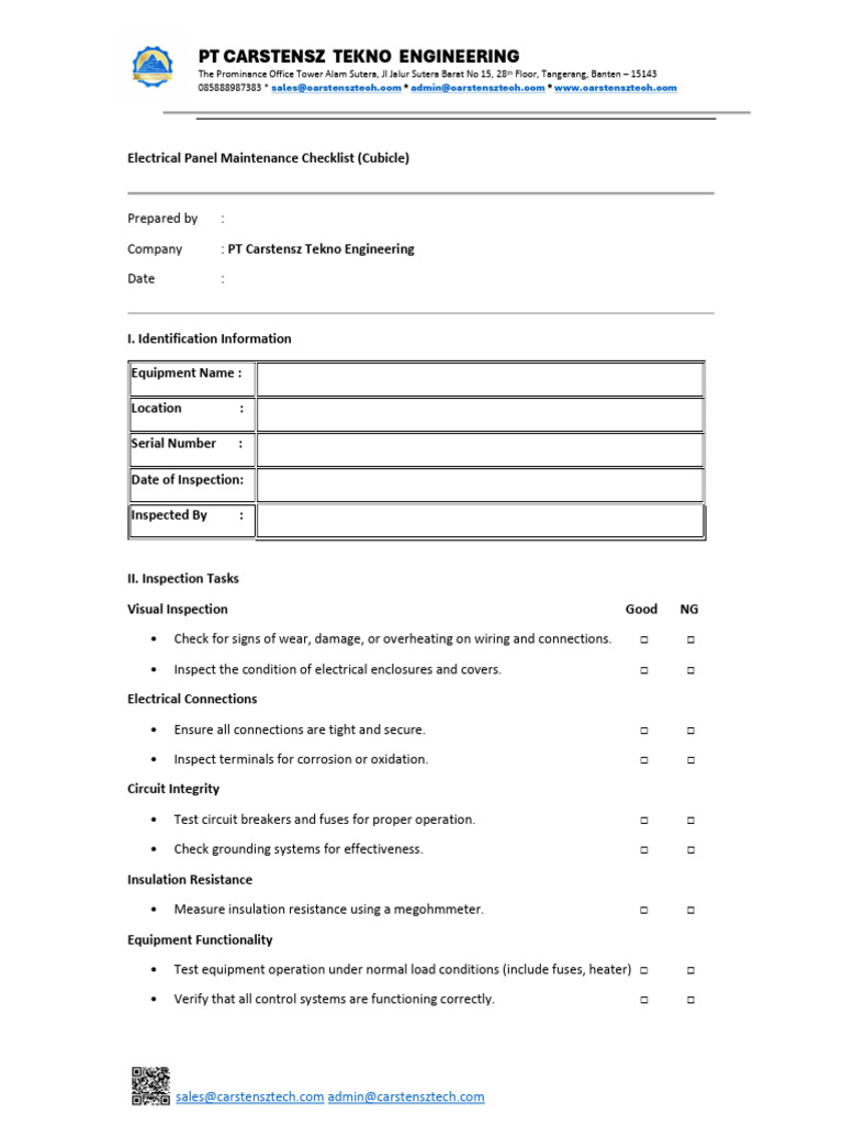 Electrical Panel Checklist | PDF | Fuse (Electrical) | Electrical Wiring