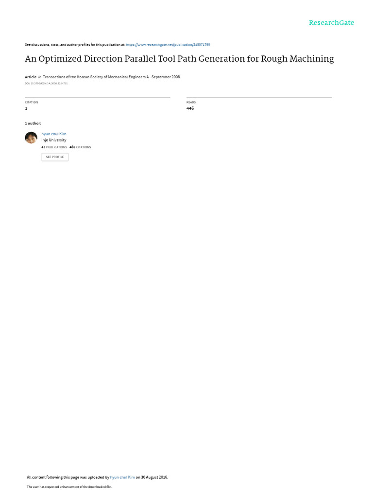 An Optimized Direction Parallel Tool Path Generation For Rough ...