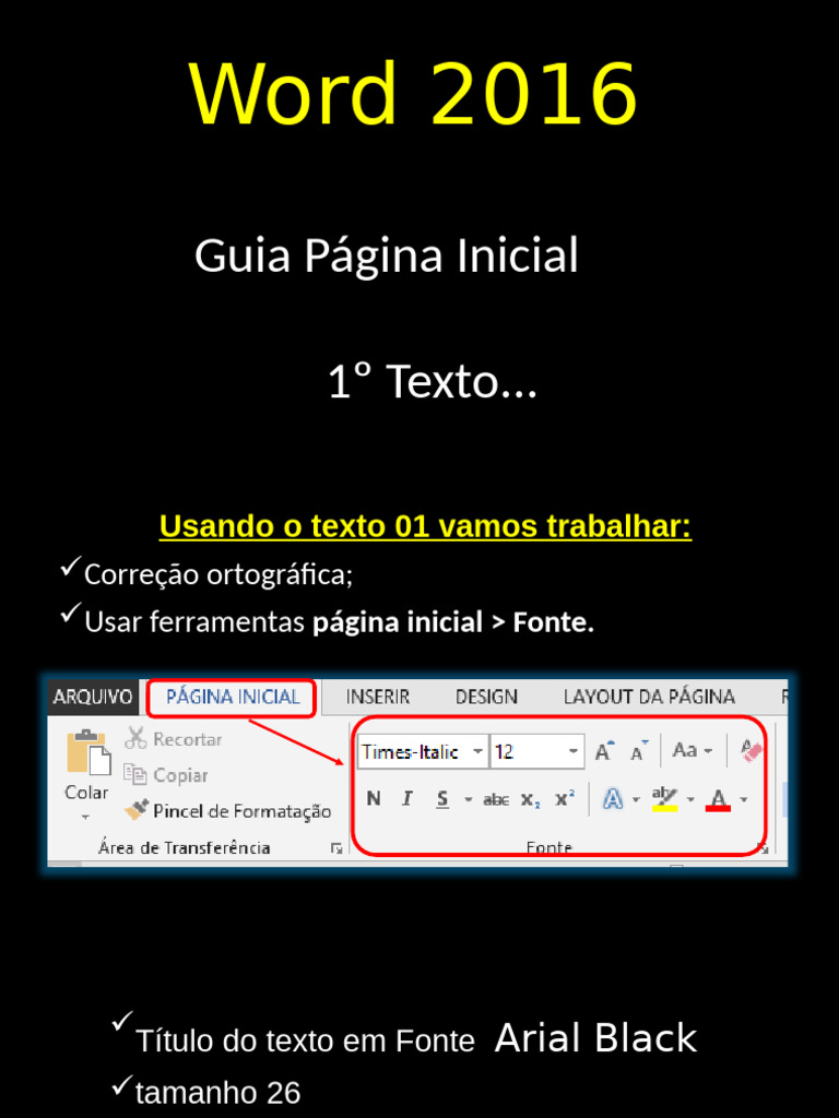 01 - Guia Página Inicial (Word Básico) | PDF