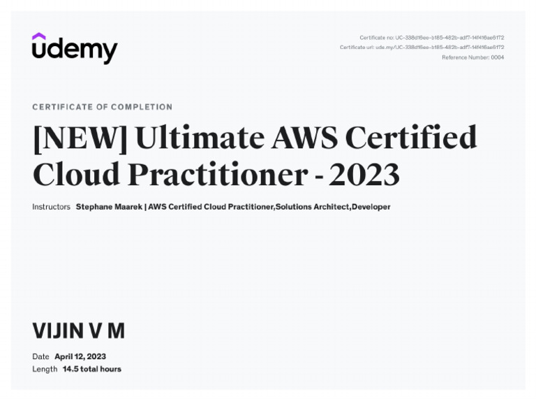 Aws Cerificate | PDF