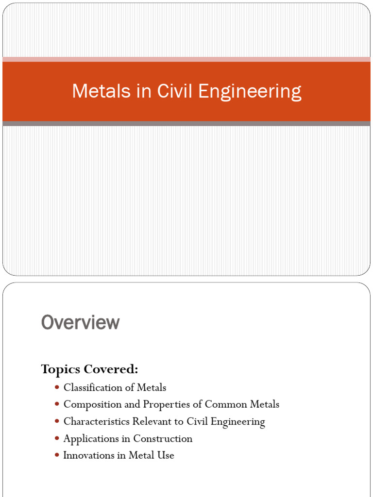Metals in Civil Engineering Applications | PDF | Metals | Corrosion