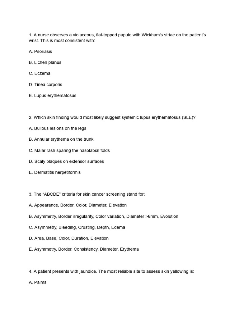 Physical Assessment of The Skin | PDF | Dermatitis | Psoriasis