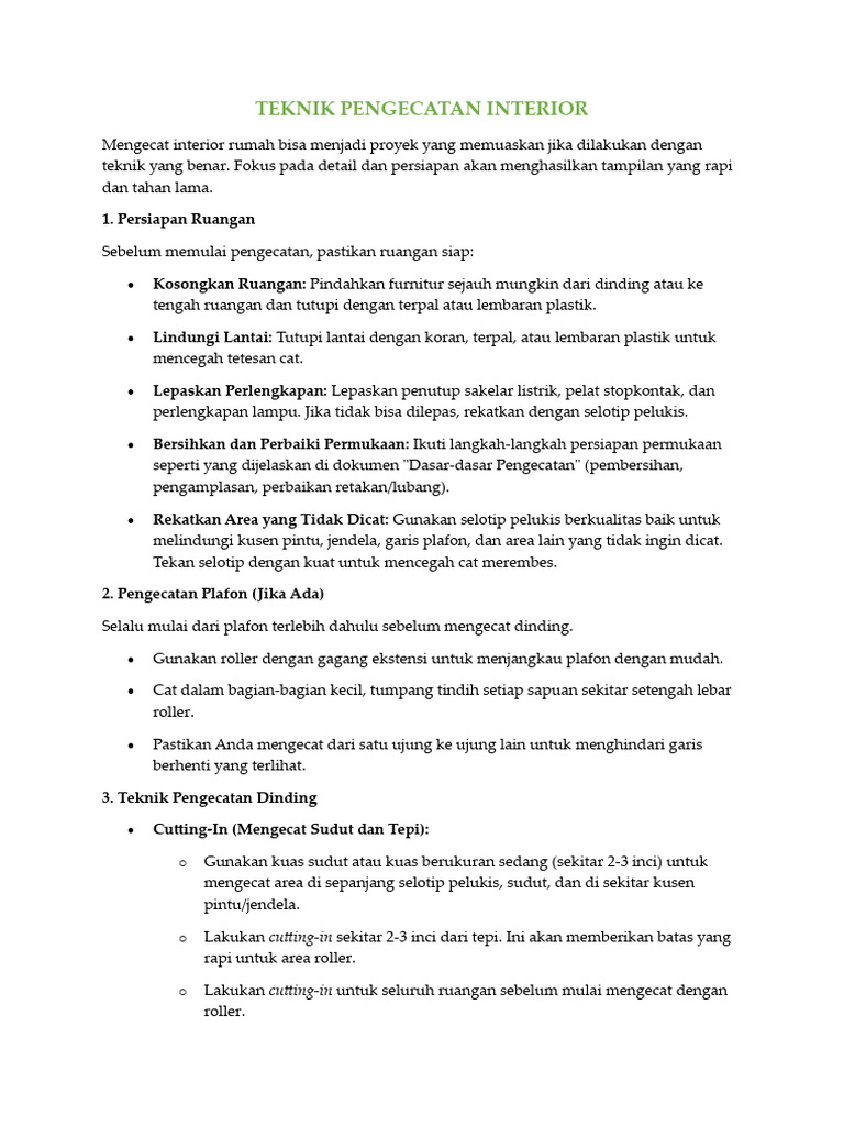 Teknik Pengecatan Interior Pdf
