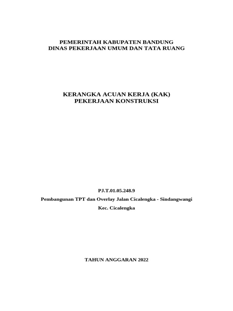 Pembangunan TPT Jalan Cicalengka 2022 | PDF