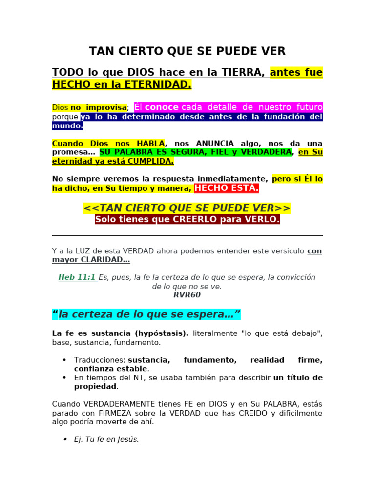 Tan Cierto Que Se Puede Ver | PDF | Fe | Verdad