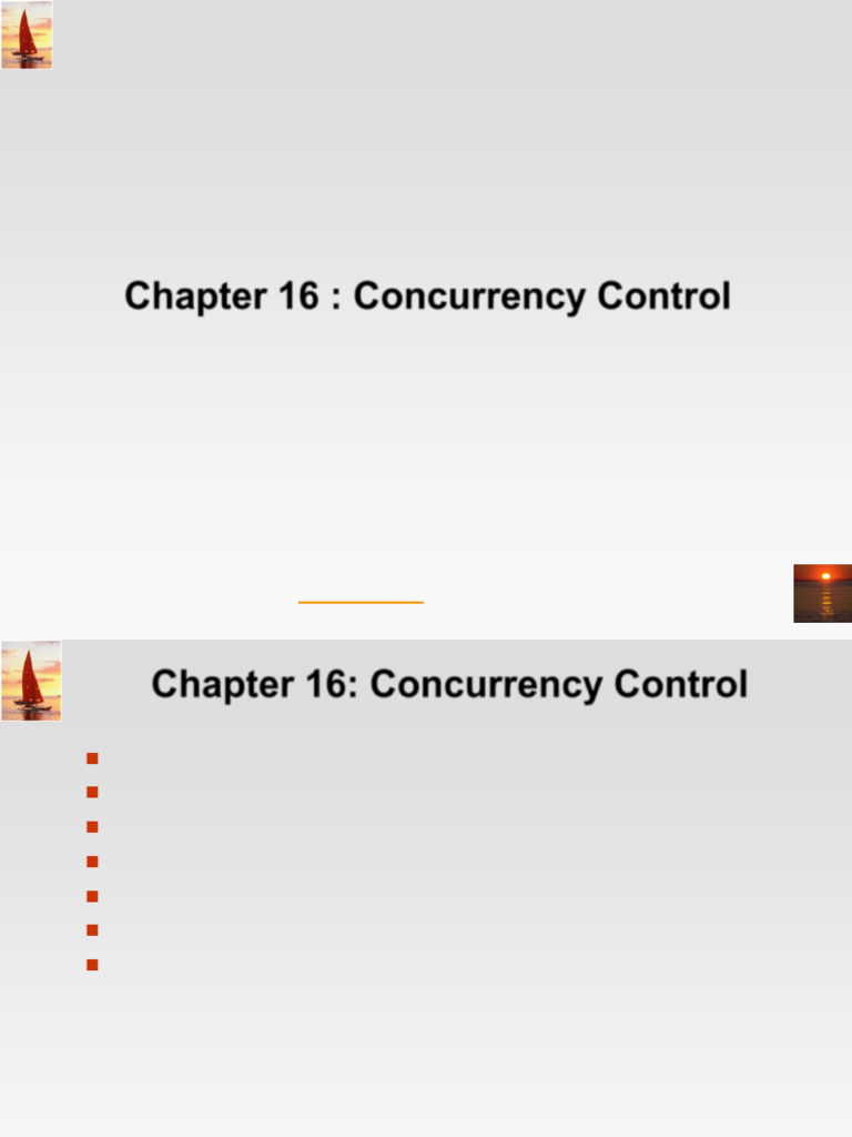 Ch16 Concurrency Control | PDF | Database Transaction | Concurrency (Computer Science)
