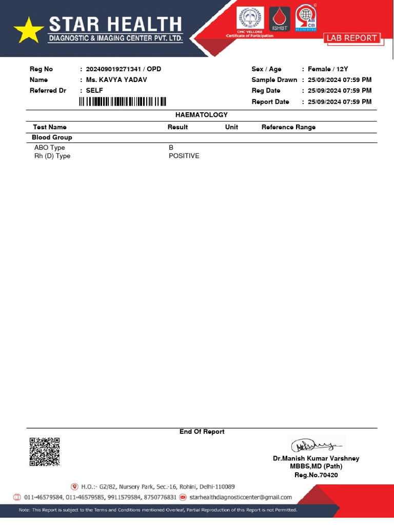 B ABO Type Positive RH (D) Type | PDF