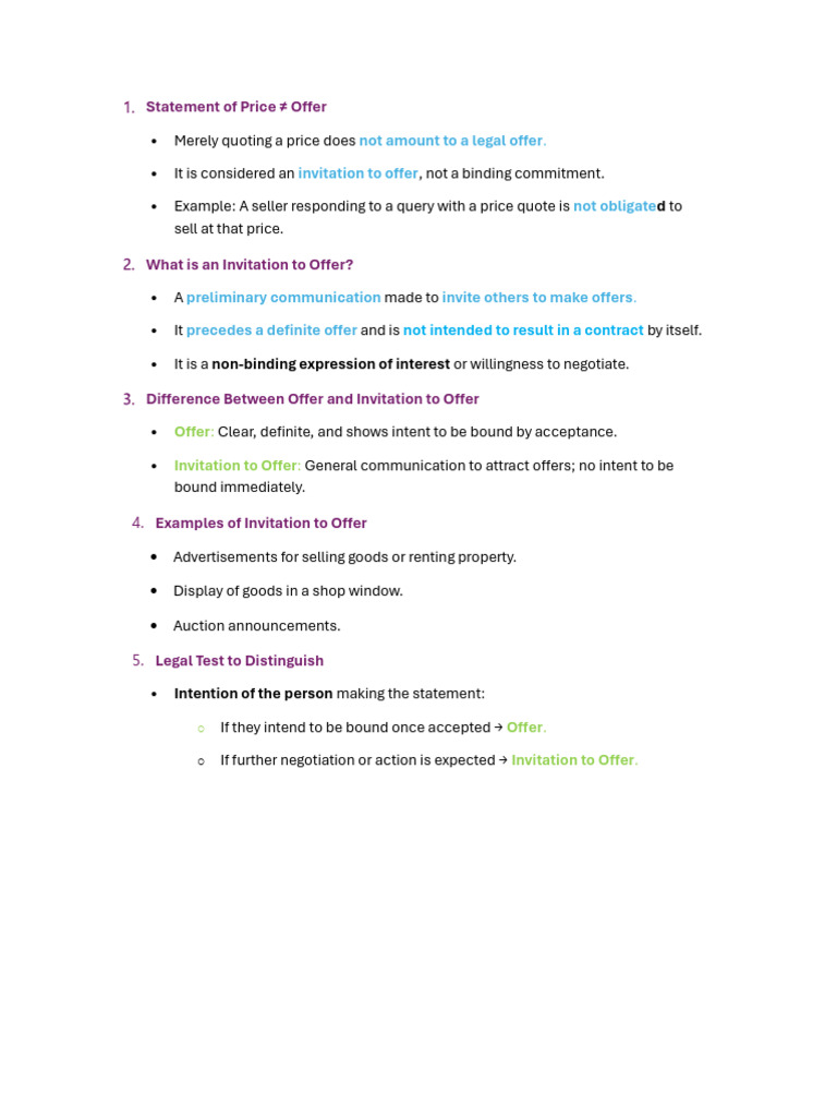 Invitation To Offer | PDF