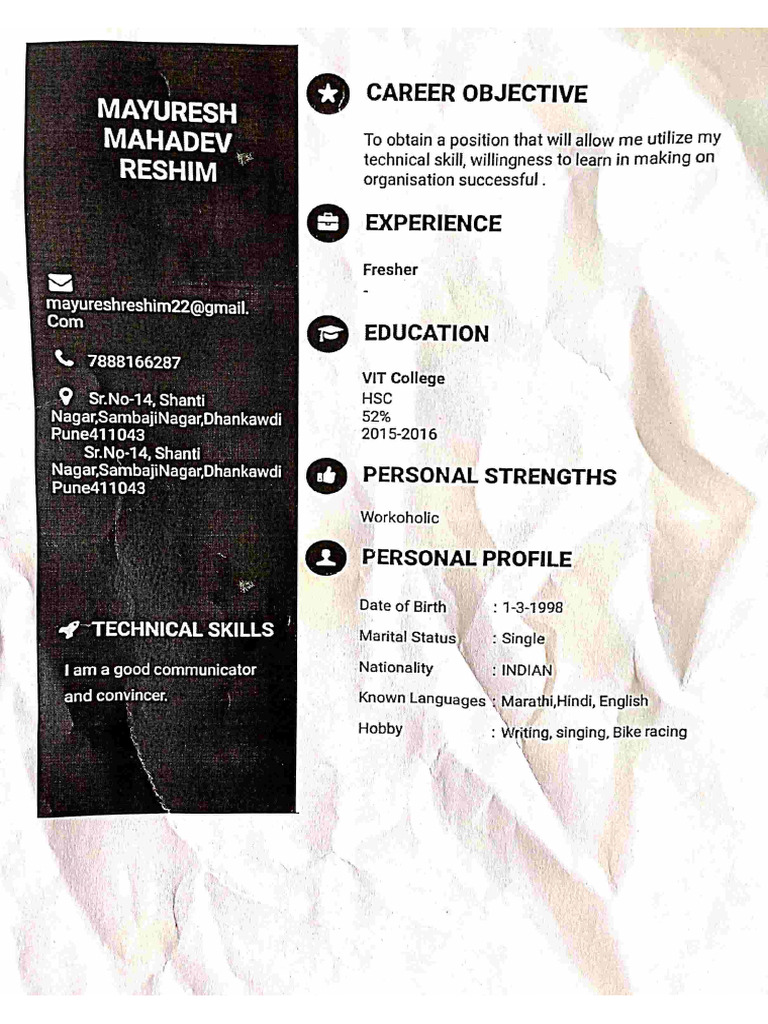 Resume - Mayuresh Reshim | PDF