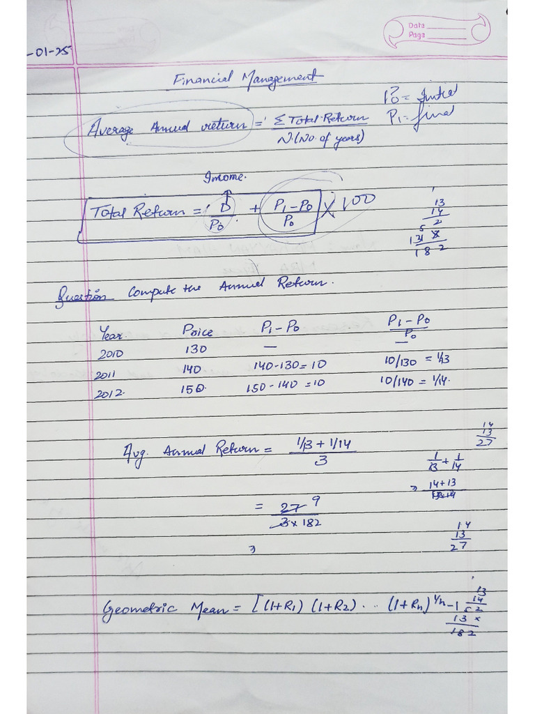FM Risk & Return | PDF