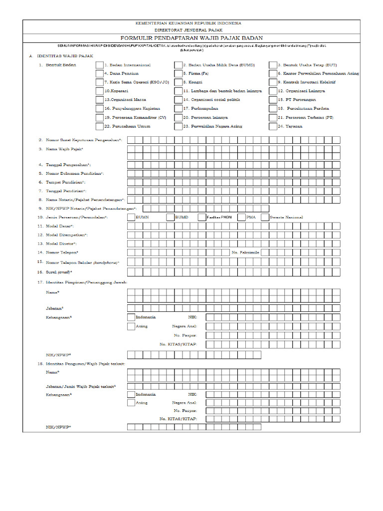 Panduan Pengisian NPWP Badan 2025 | PDF