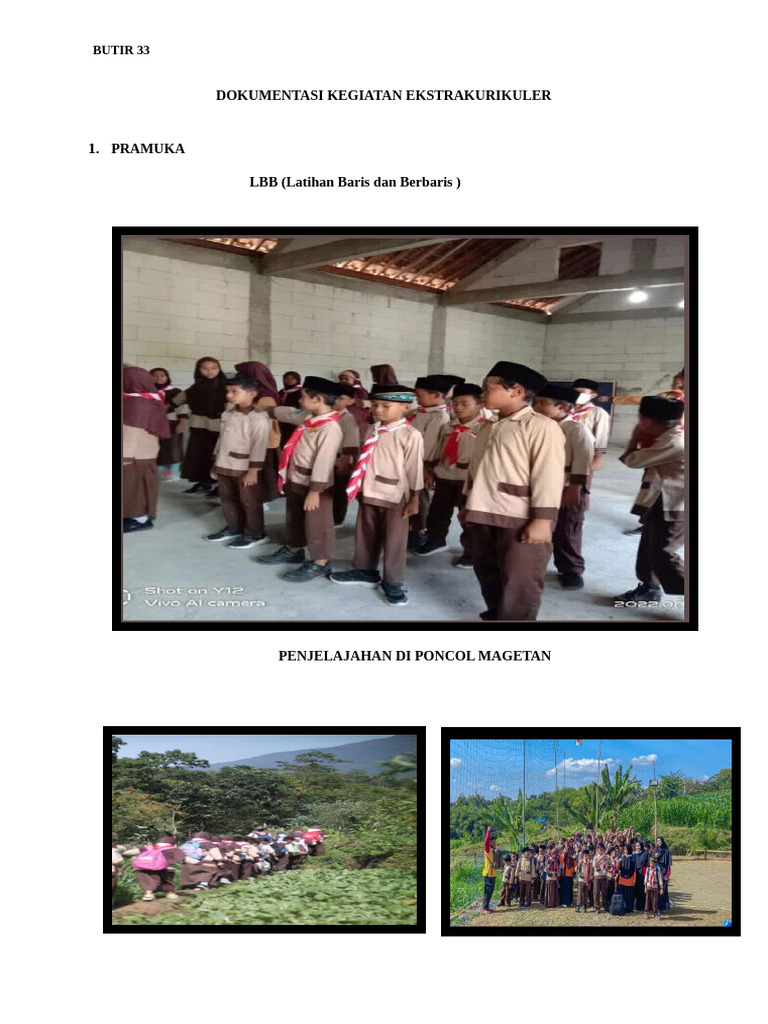 DOKUMENTASI KEGIATAN EKSTRAKURIKULER | PDF