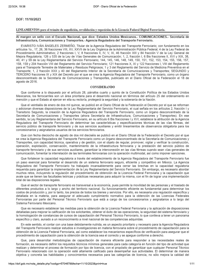 Lineamientos para El TR Mite de Expedici N Revalidaci N y Reposici N de La Licencia Federal ...