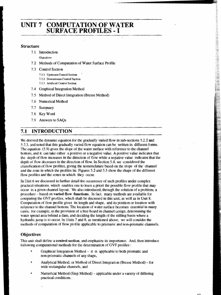 Water Surface Profile Computation Methods | PDF | Equations | Mathematics