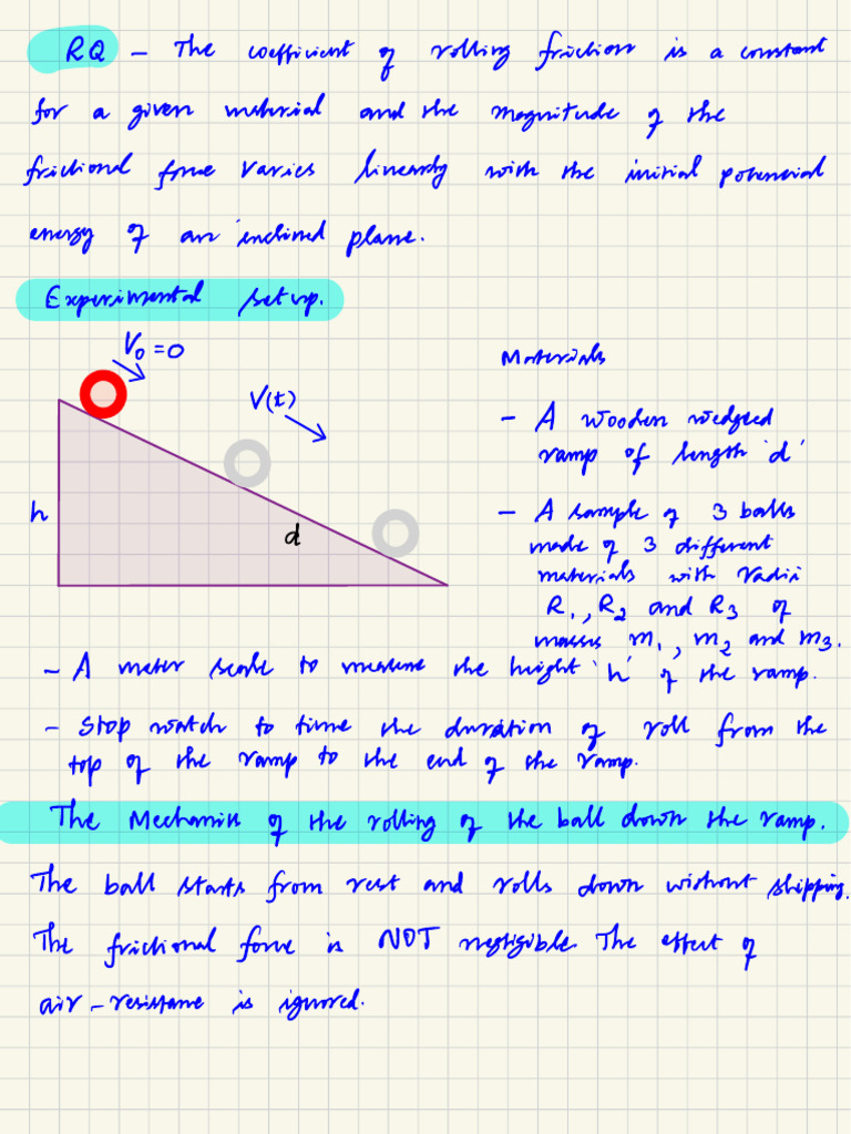 Rolling Down A Slope | PDF | Friction | Kinetic Energy