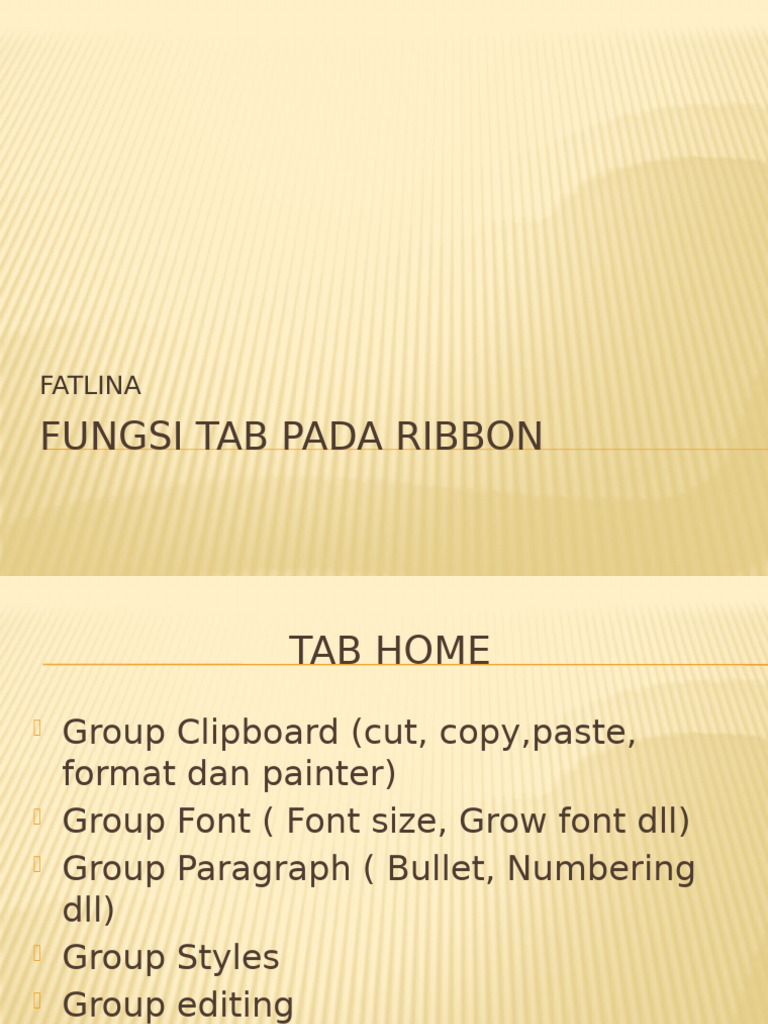 Fungsi Tab Pada Ribbon (3 & 4) | PDF
