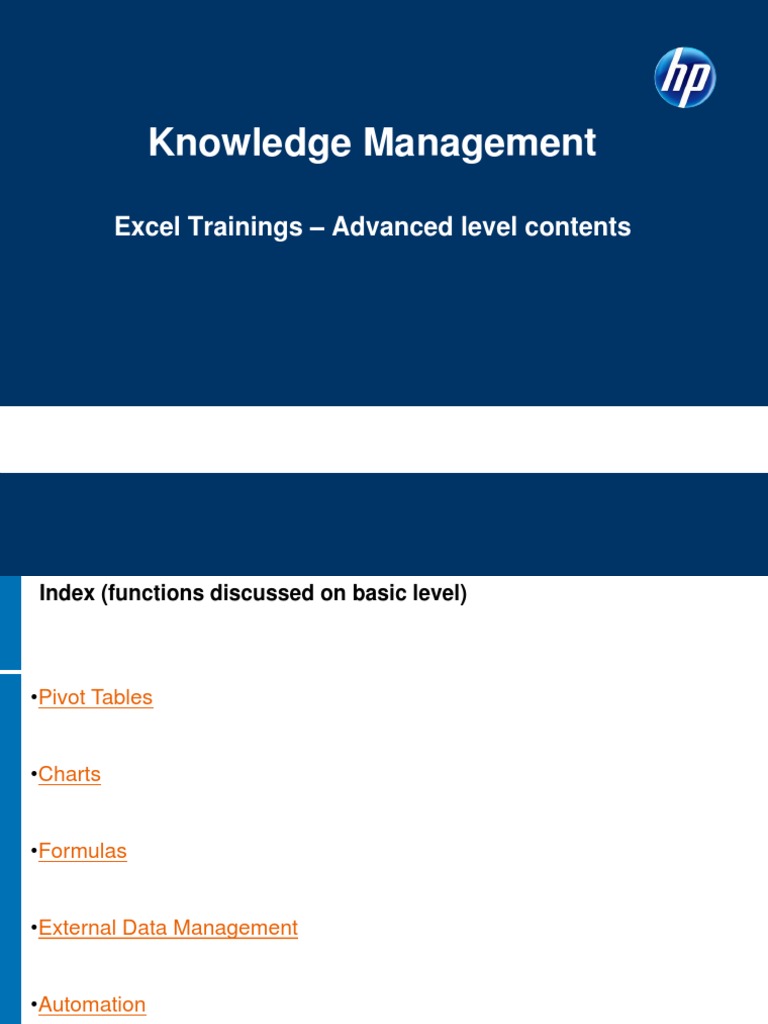 Advanced Excel Training Guide | PDF | Teaching Methods & Materials | Art