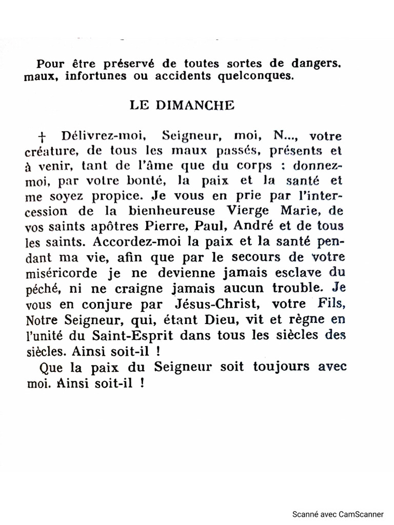 Les 7 Oraisons de La Semaine | PDF