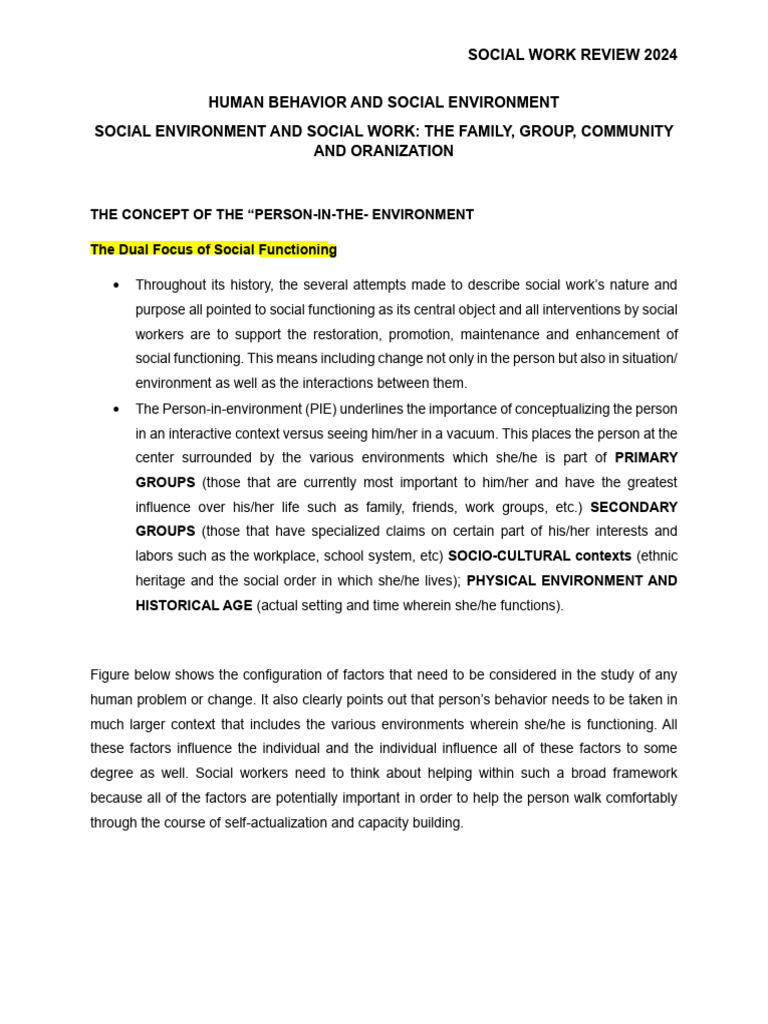 HBSE Social Functioning | PDF | Family | Systems Theory