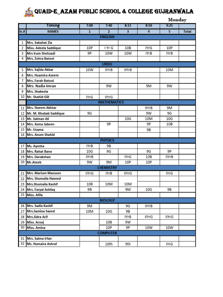 Summer Camp Time Table | PDF