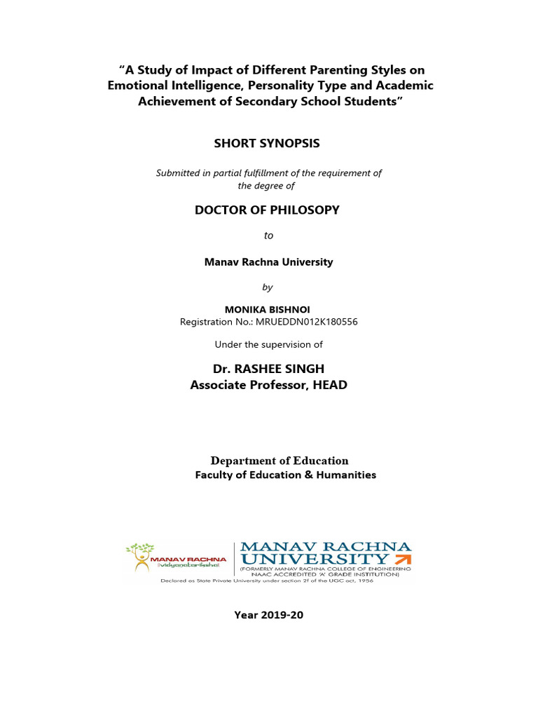 A Study On Impact of Different Parenting Styles On Students Achievement ...
