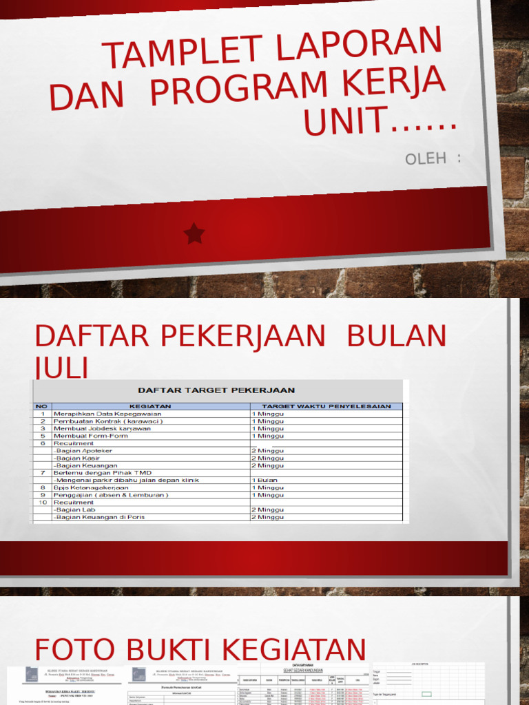 Tamplet Format Laporan Dan Program Kerja Ssk (2) | PDF