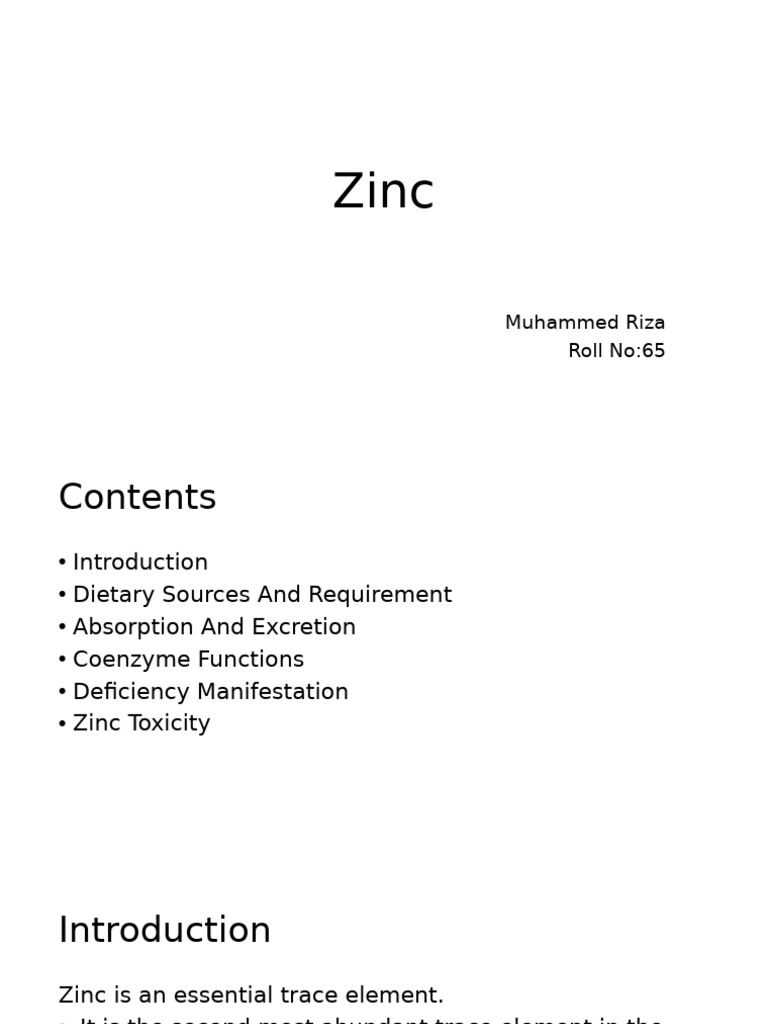 Zinc Biochemistry (MRK) | PDF | Zinc | Magnesium